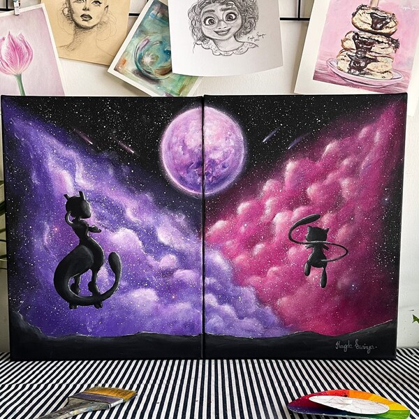 Mewtwo and Mew - Etsy