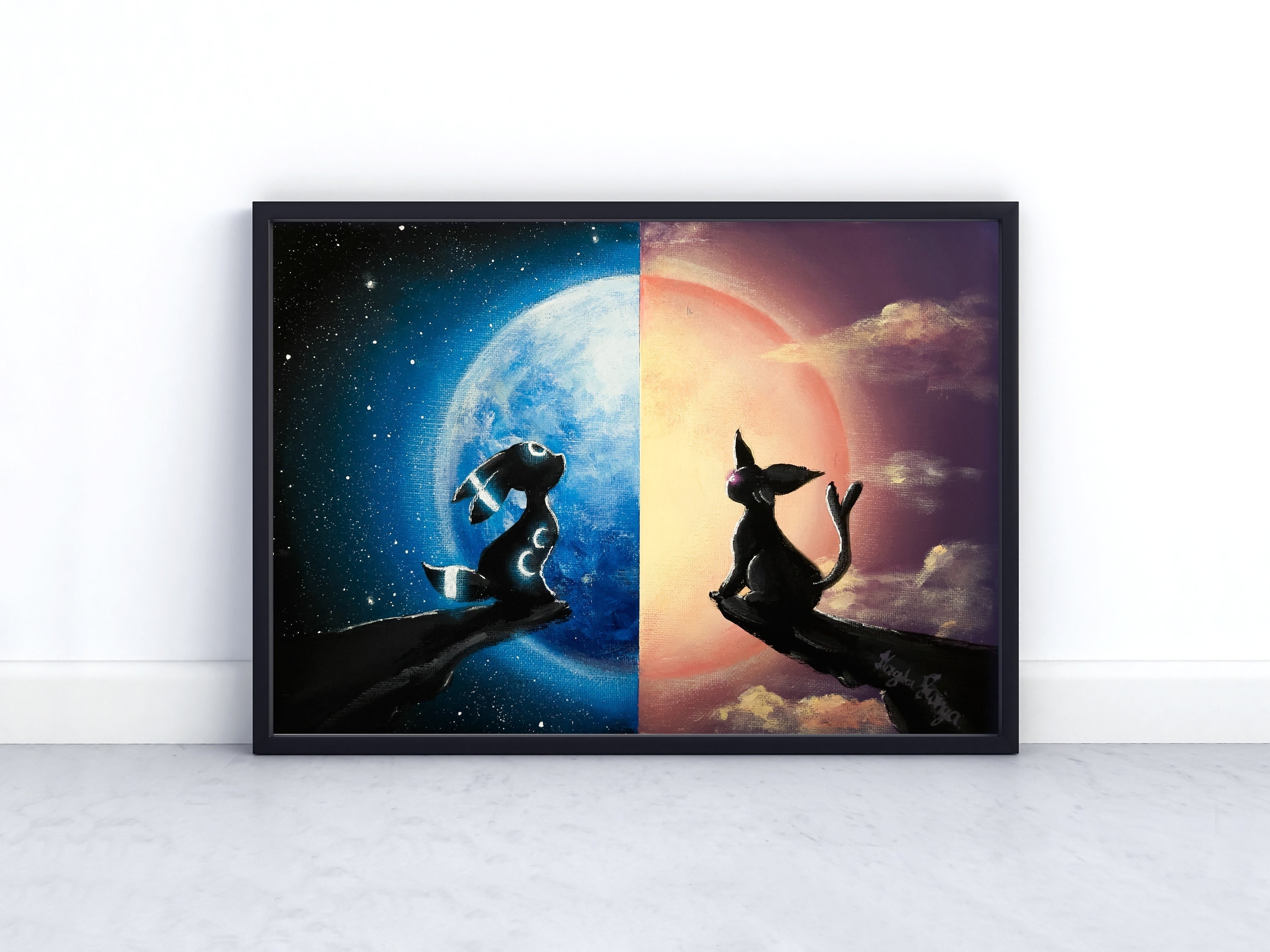 POSTER Espeon and Umbreon Sun and Moon Pokemon Art Espeon - Etsy UK