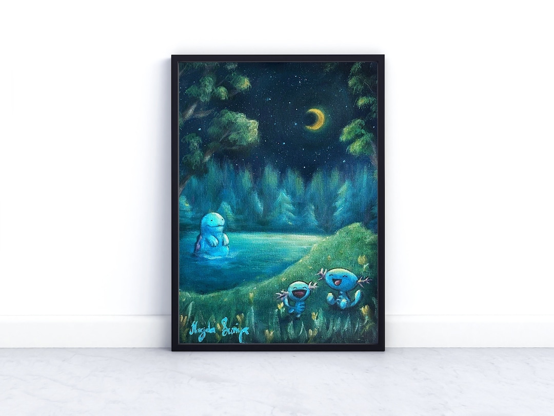POSTER of Wooper & Quagsire Lake Pokemon Wooper and Quagsire Print ...