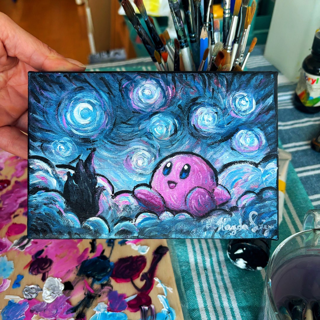 Kirby Painting, Original Kirby Art, Nintendo Art, Nintendo Painting of ...
