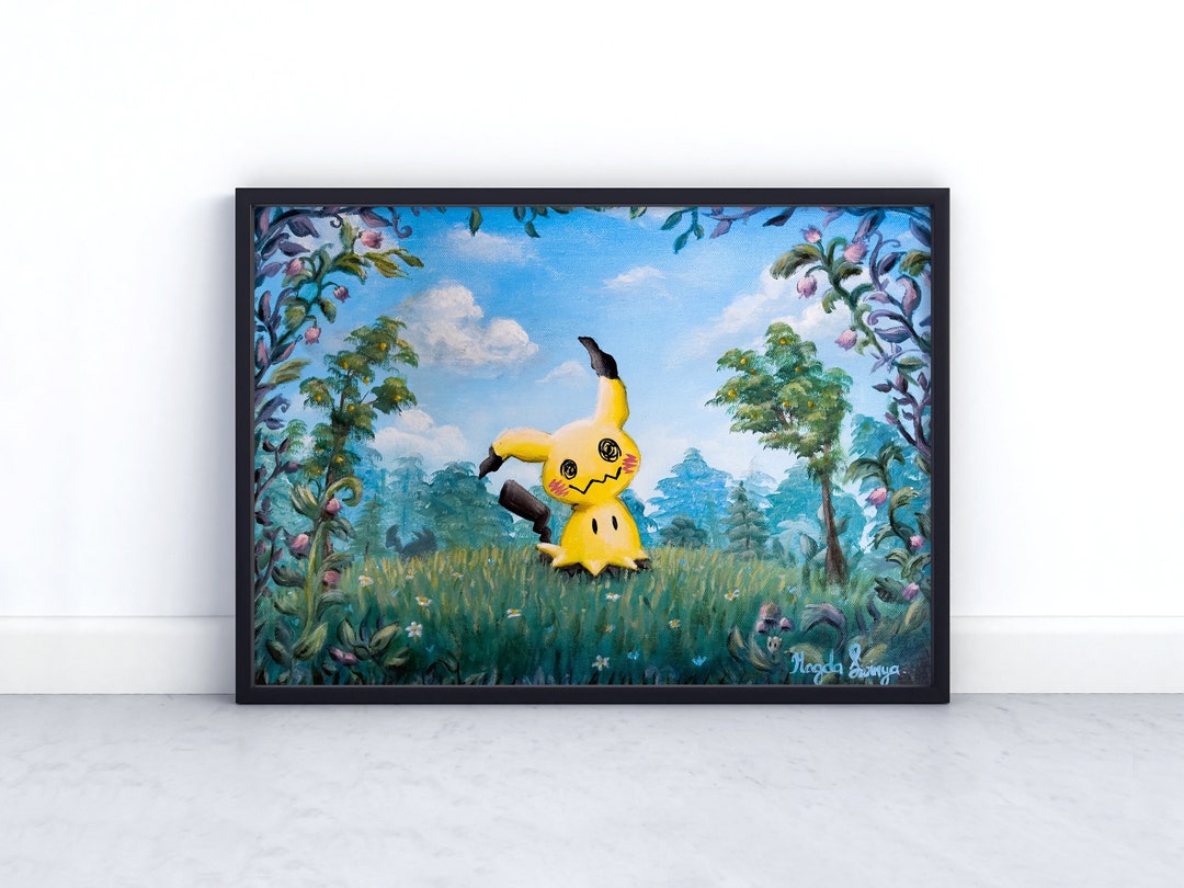 POSTER of Mimikyu Forest Pokemon Painting Pokémon Print Art Work ...