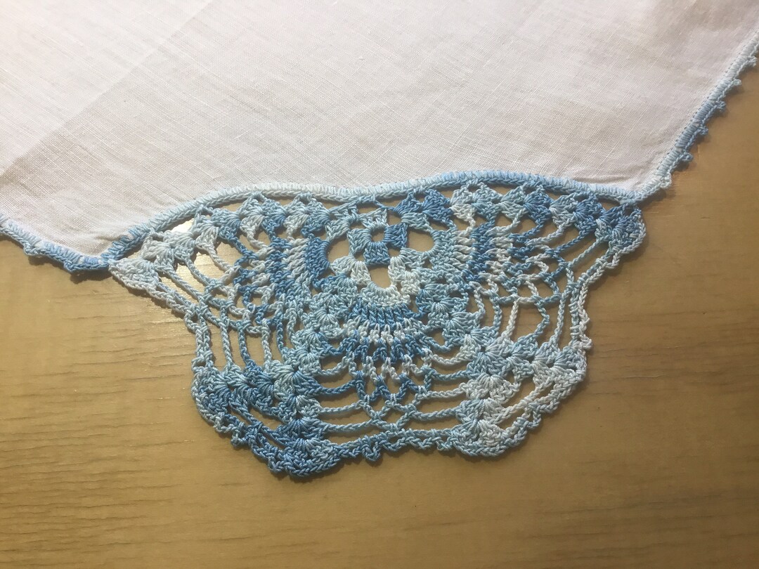 Vintage Handkerchief / Fancy Crochet Butterfly / Steampunk Something ...