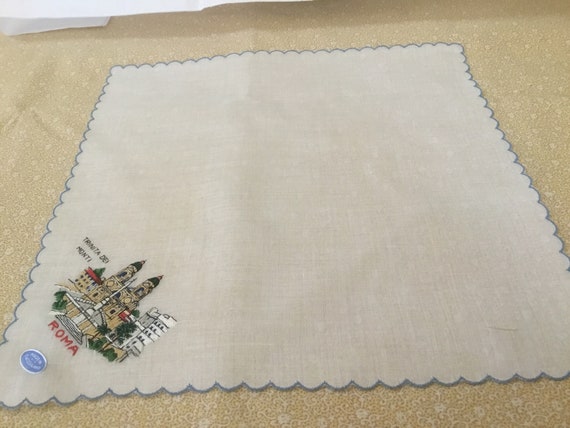 Vintage Tourist Handkerchief / Roma Souvenir / Rome S… - Gem