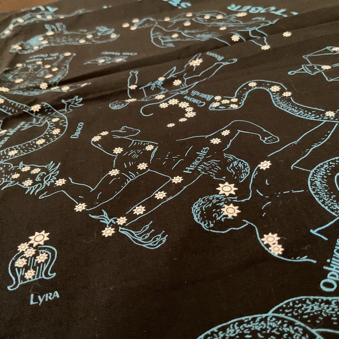 Vintage Bandana / Zodiac Map / Star Map - Etsy