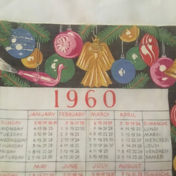 1960 Calendar - Etsy