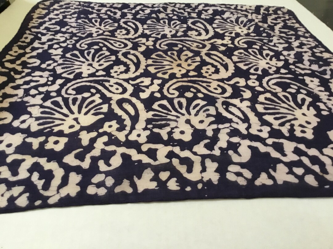 Vintage Cotton Bandana or Scarf / Hand Dyed Batik Abstract Print - Etsy