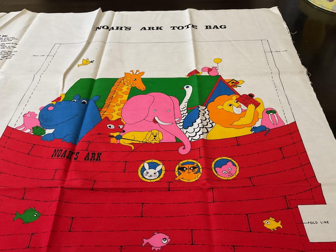 Vintage Noah’s Art Totebag Kit to Sew and Assemble / by Cranston Print ...