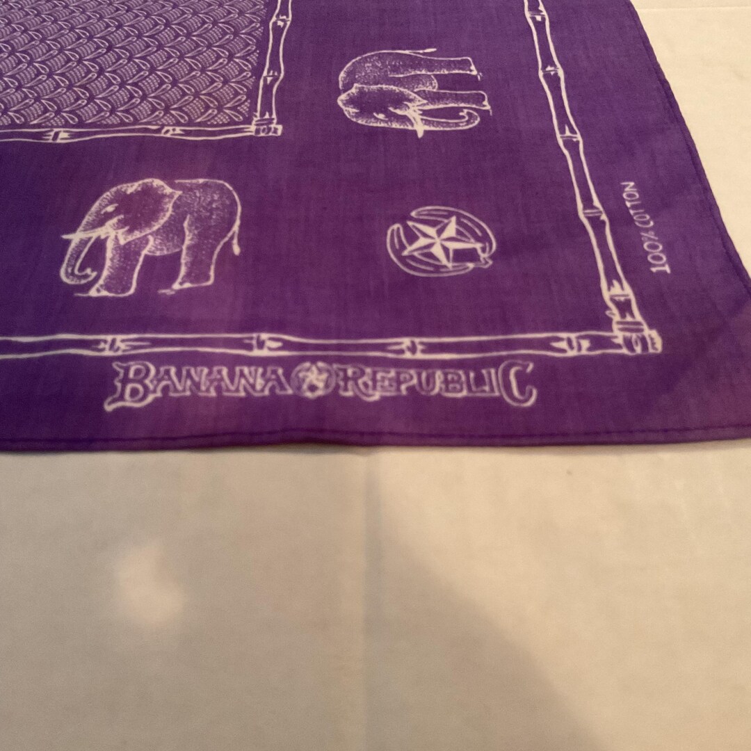 Vintage Bandana / Banana Republic Elephants - Etsy