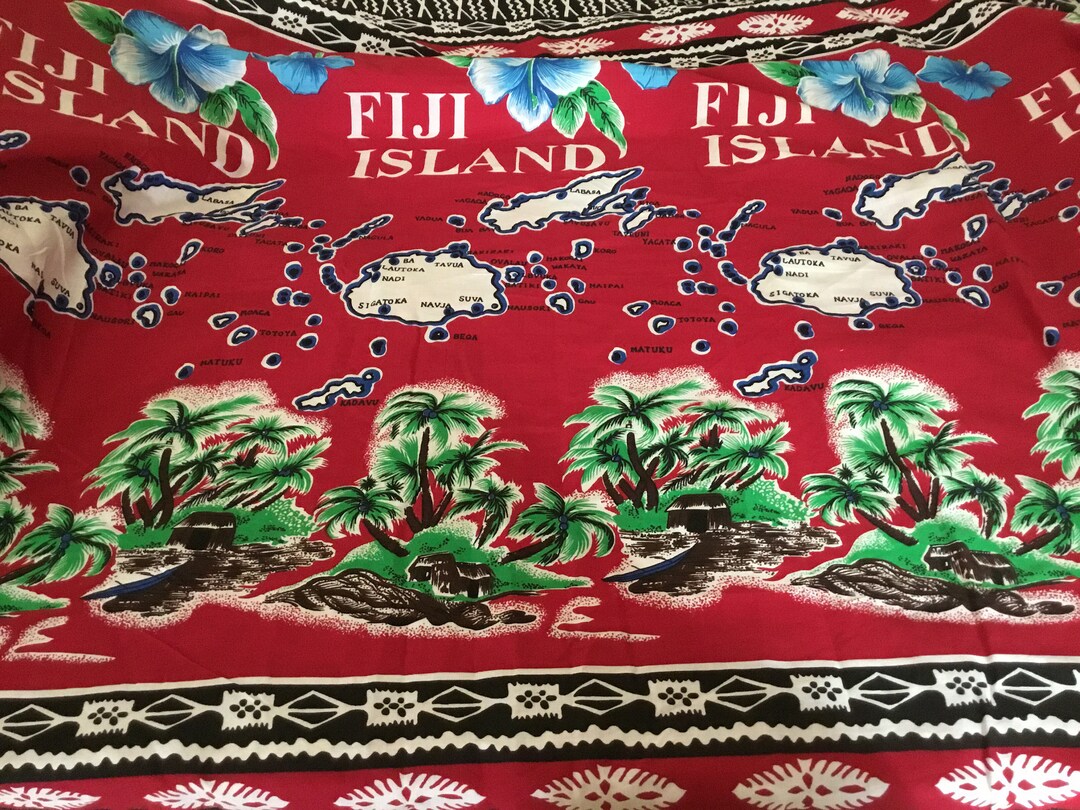Fabric /fiji Map - Etsy