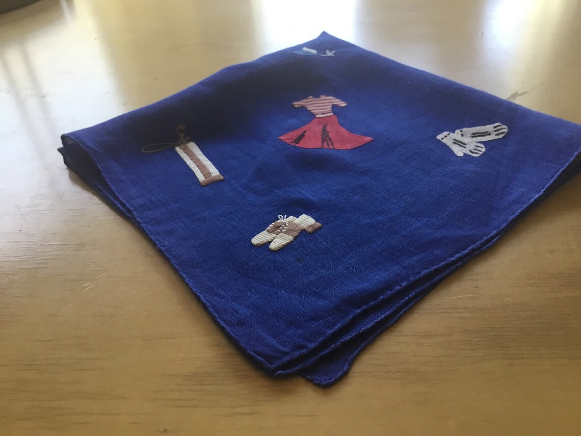 Vintage Handkerchief Set / 1930s Fashion / Hand Appliqué | Etsy