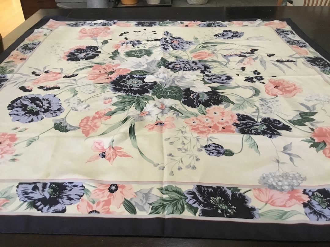 Vintage Silk Scarf / Tulips and Spring Flowers by Hiroko for Dozo - Etsy