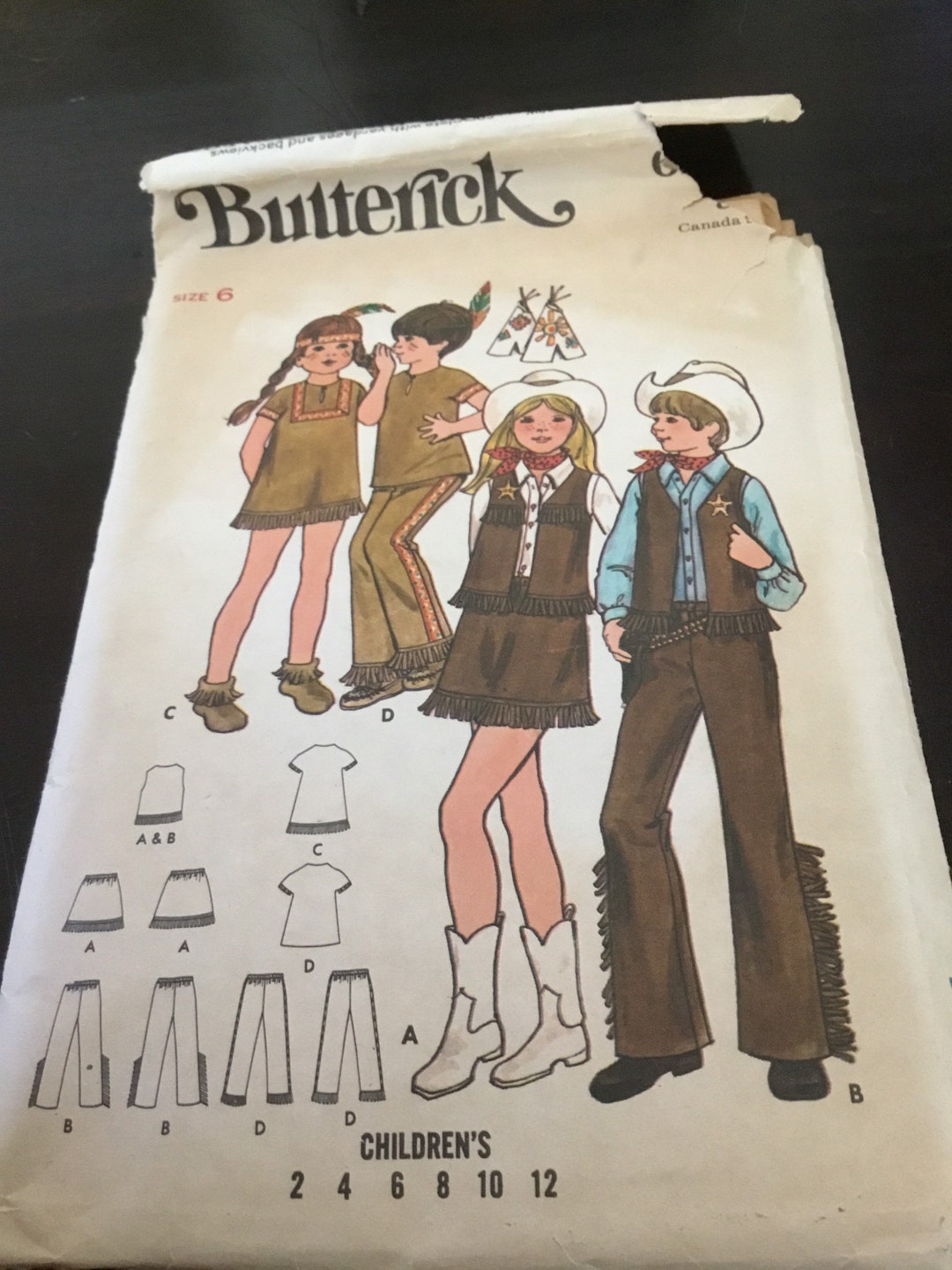 Vintage Sewing Pattern 6296 / Butterick Childrens Costume / “size Small ...