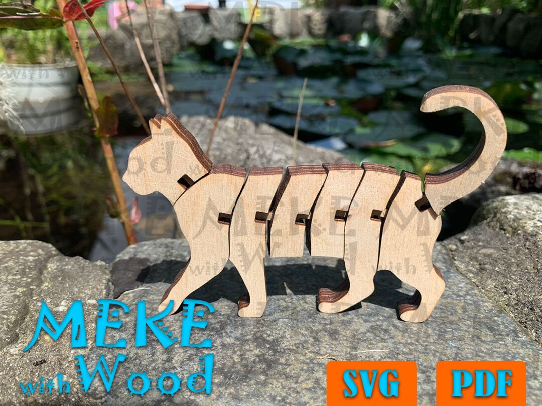 3D Flexible Cat Made of 3mm Plywood - Etsy
