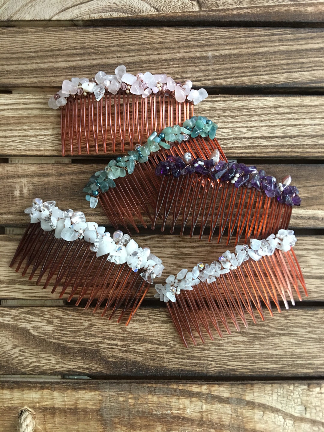 Hair Comb, Gemstone and Swarovski Crystal Hair Comb, Updo Hair Comb ...