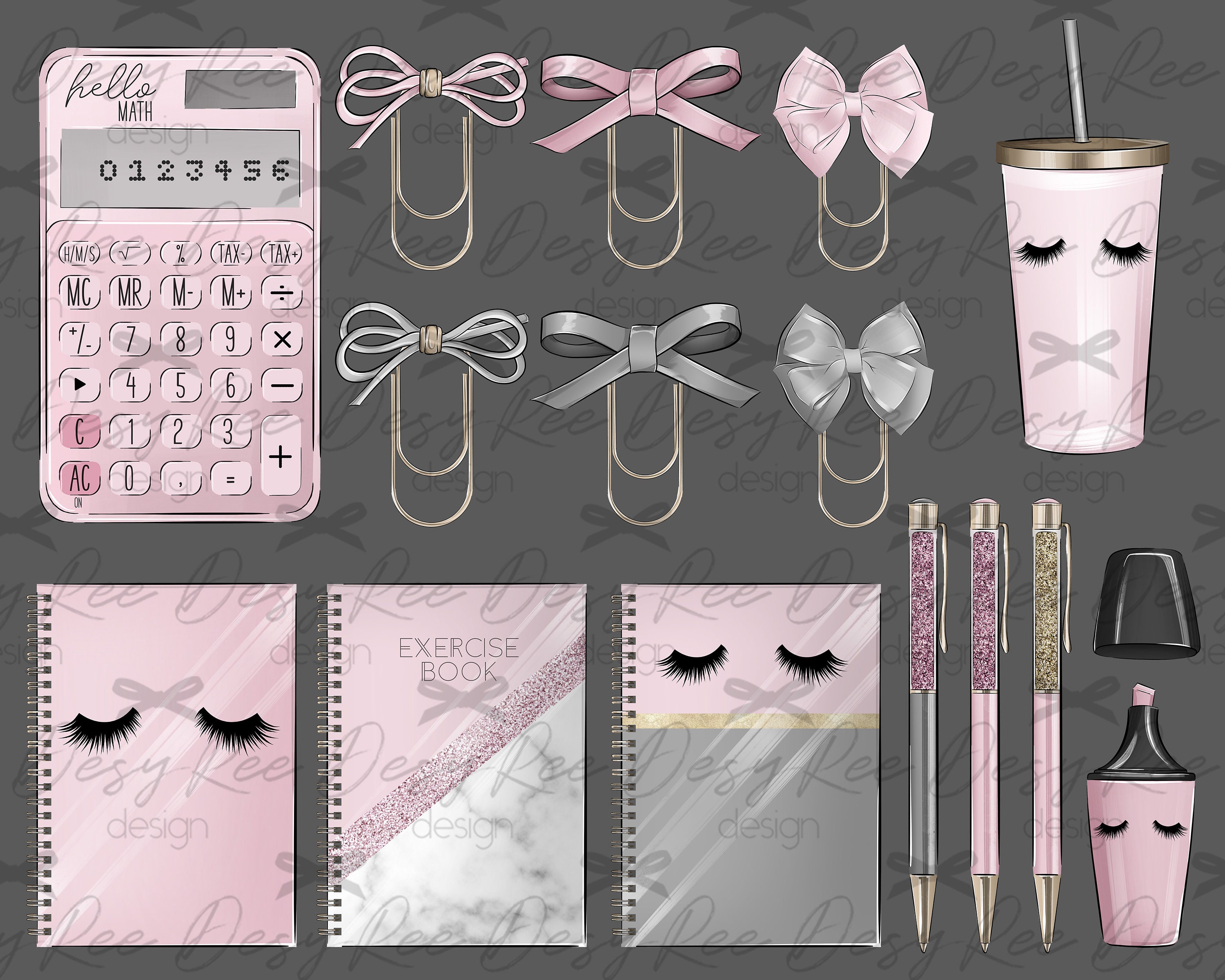 Back to School Clipart Schoolgirl Office Cliparts Stickers Planner ...