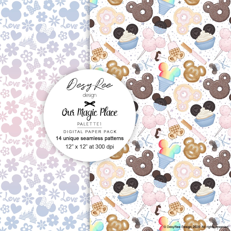 Our Magic Place - Palette 1 - Digital Papers - Magic Castle Inspired ...