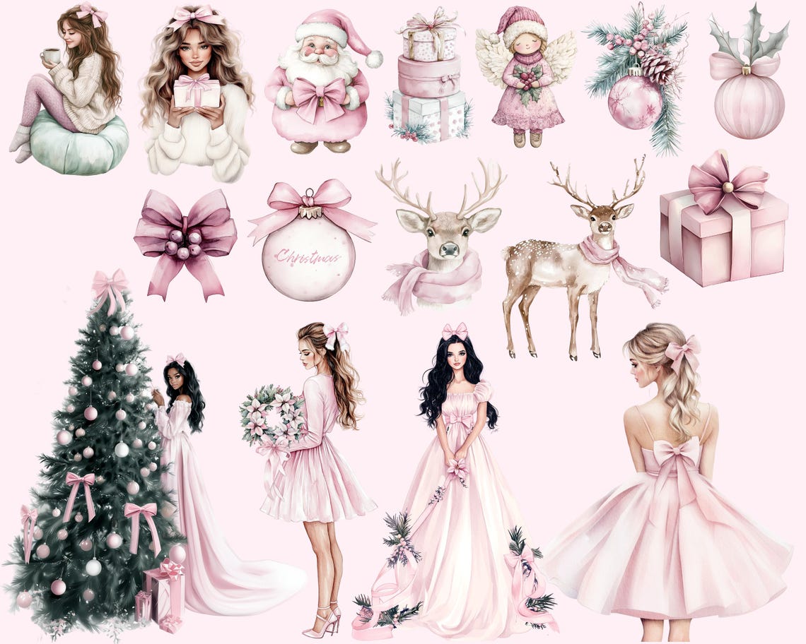 Delicate Coquette Pink Christmas - Charming and Feminine Christmas ...