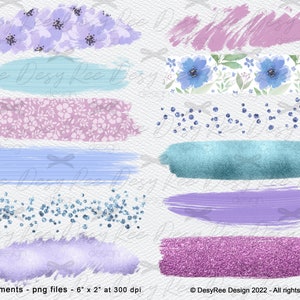 Summer in Provence - Brush Strokes - Summer Pastel Palette Glitter Clip ...