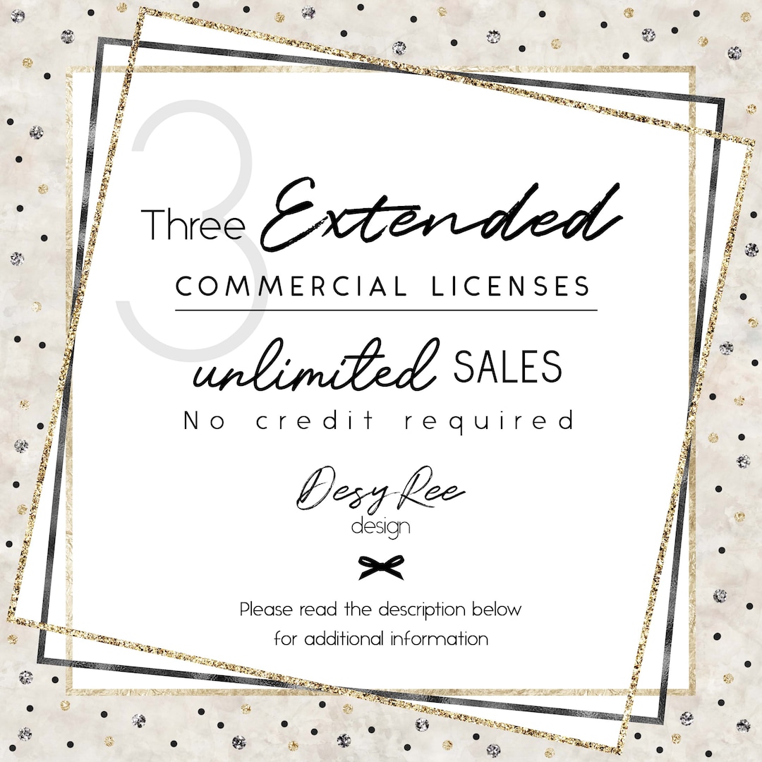 Three Extended Commercial Licenses Pack - No Credit for Three Items ...