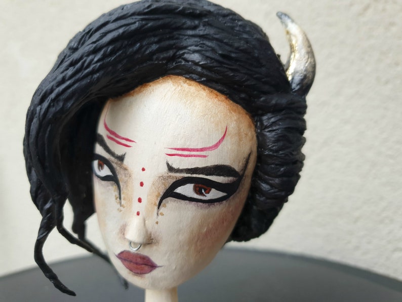 Taurus Zodiac Sculpture, Paper Mache Doll, Gothic Bust With Horns - Etsy