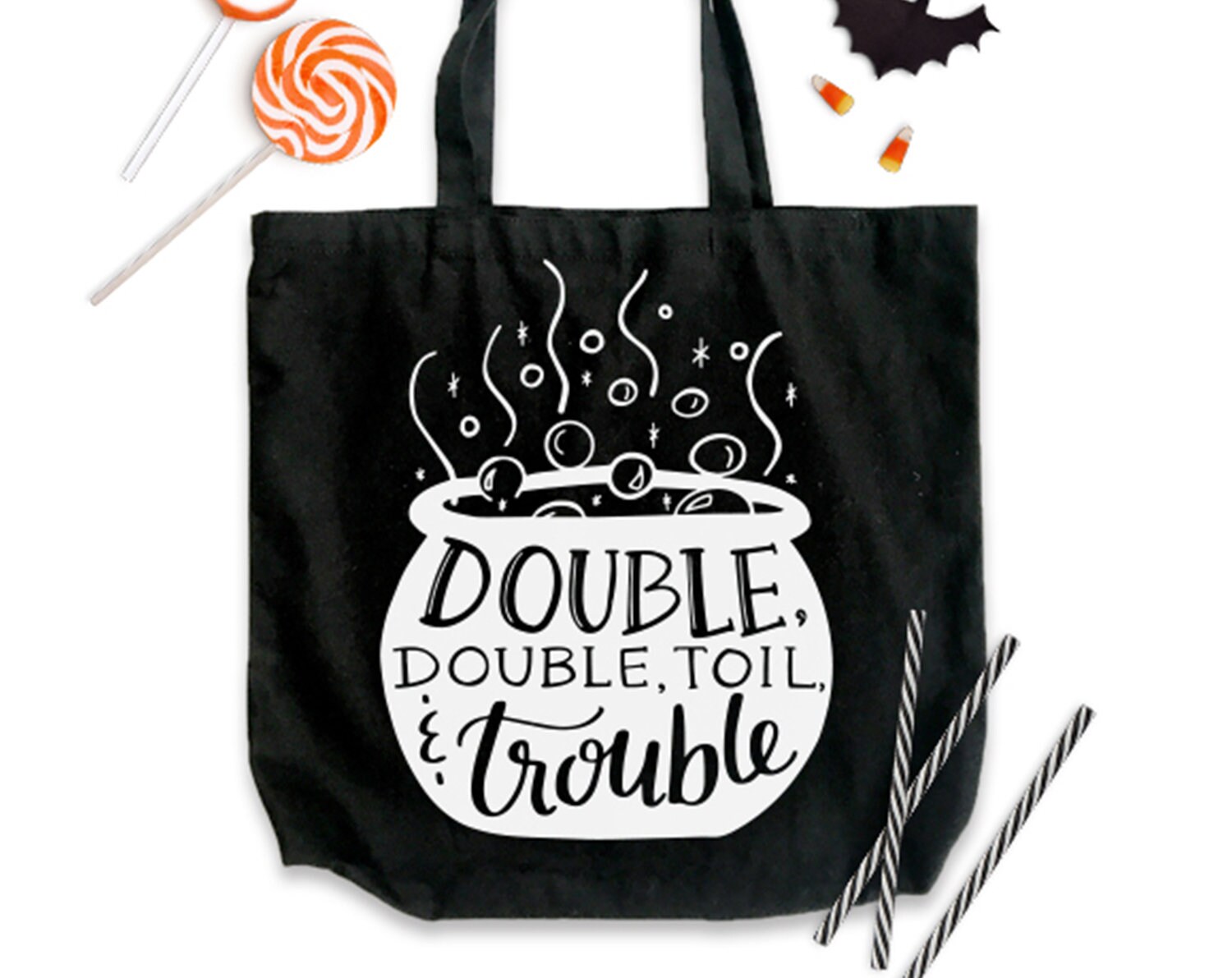 Double Double Toil & Trouble Halloween Hand Lettered Cut File Cricut ...