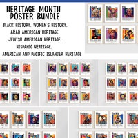 Heritage Month Poster Bundle | History Month Bulletin Board | Black and ...