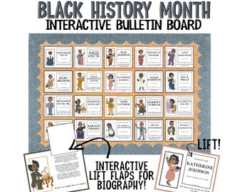 Black History Month Bulletin Board - Interactive Posters - Etsy