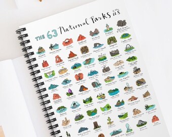 Large-print National Parks Journal Printable PDF 63-park - Etsy