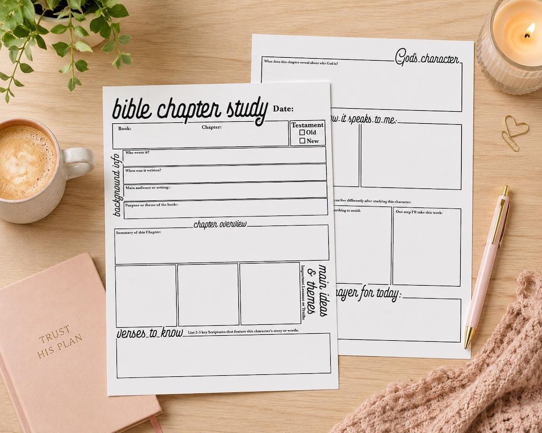 Printable Bible Chapter Study Guide | Bible Study Scripture Reflection ...