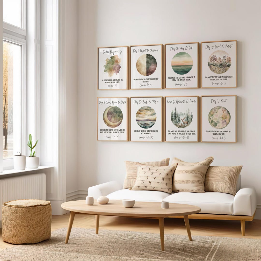 7 Days of Creation Poster Set | Children's Sunday School Genesis ...