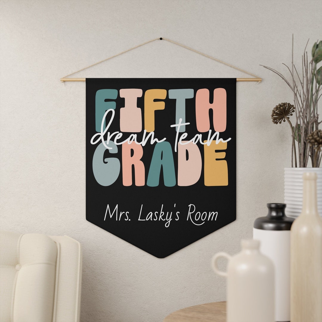 Personalized 5th Grade Teacher Door Sign | Fifth Grade Custom Name ...