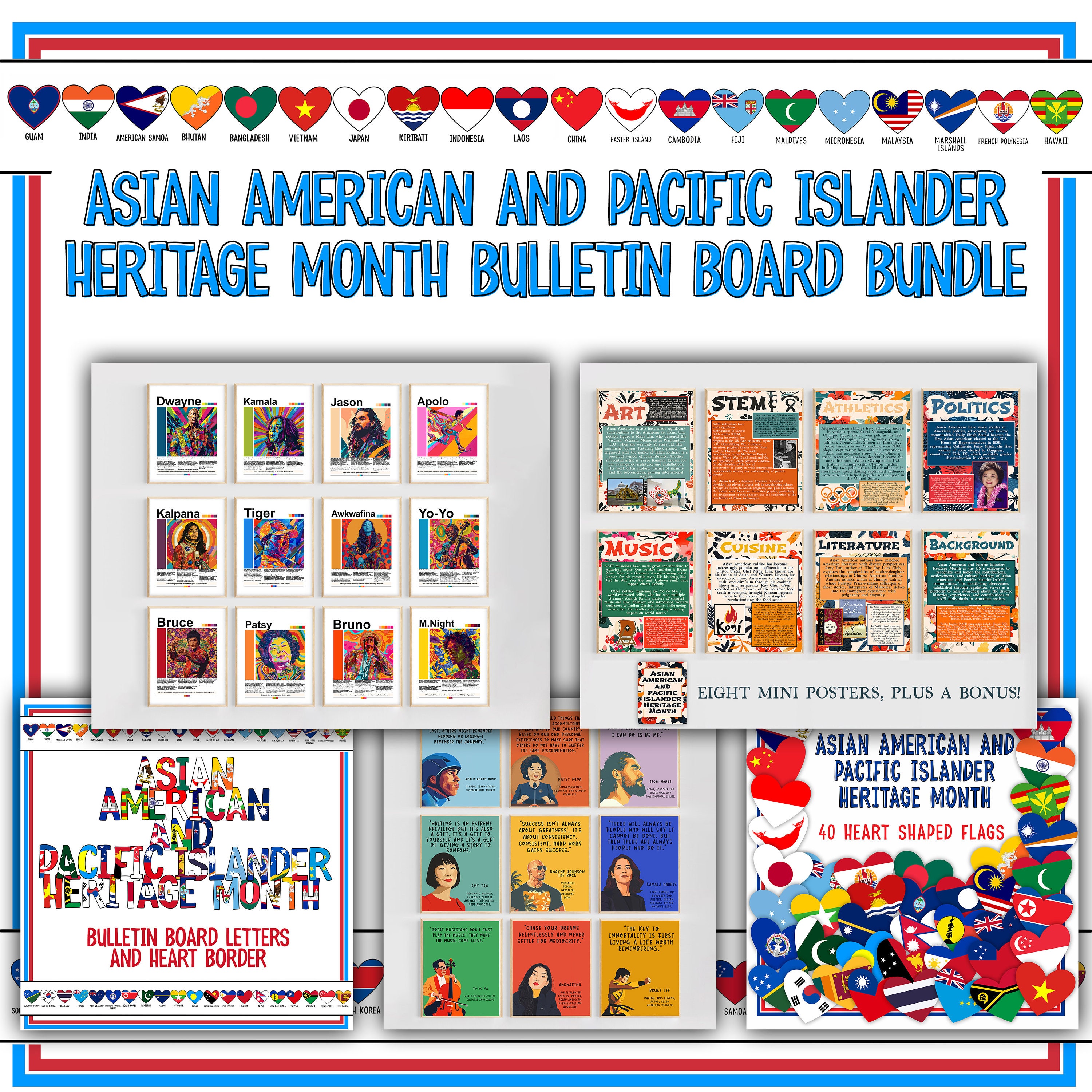 Asian American and Pacific Islander Heritage Month Bulletin Board Decor ...