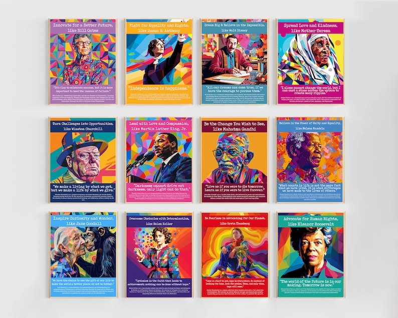 Inspirational Quotes Posters | Motivational Bulletin Board Set | High ...
