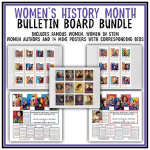 Women's History Month Bulletin Board Set Posters | International Women ...