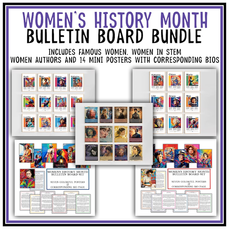 Women's History Month Bulletin Board Set Posters | International Women ...