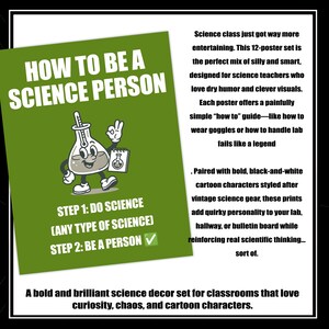 Funny Science Classroom Posters | How to Be a Scientist Decor Set ...