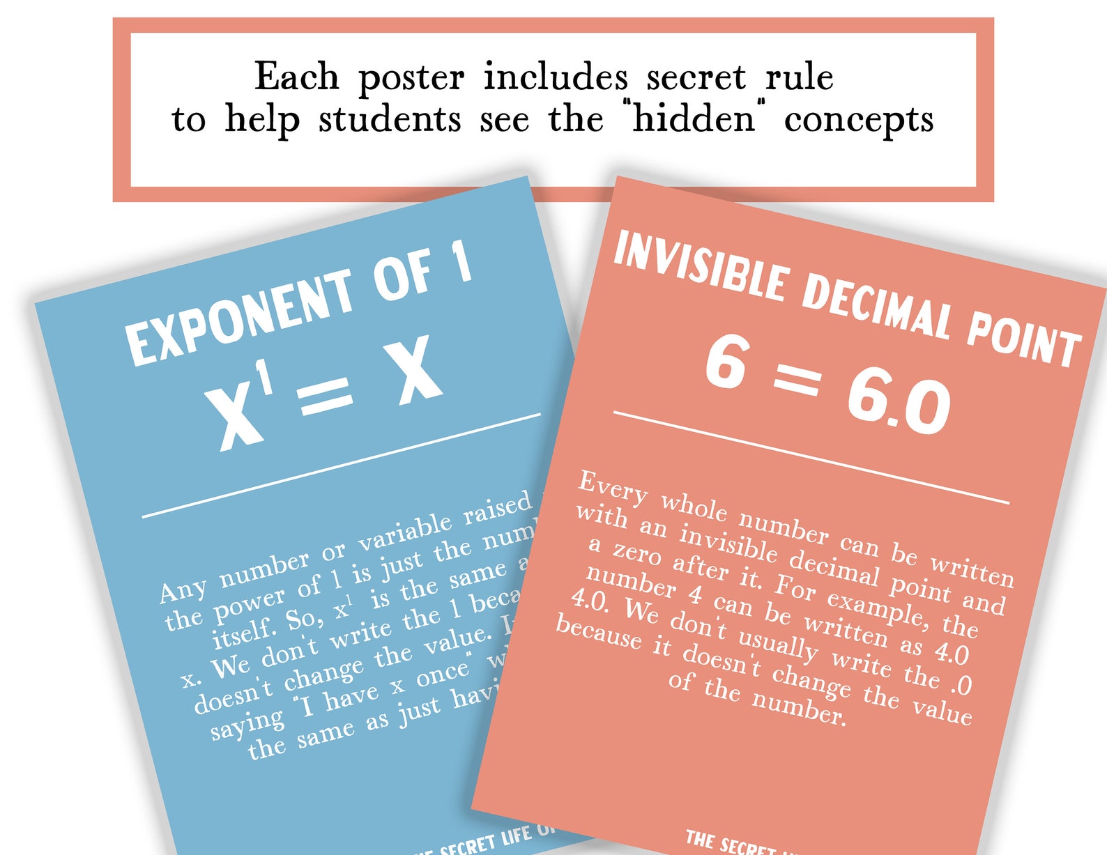 Invisible Math Concept Posters | Middle School Math Classroom Decor ...