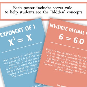 Invisible Math Concept Posters | Middle School Math Classroom Decor ...