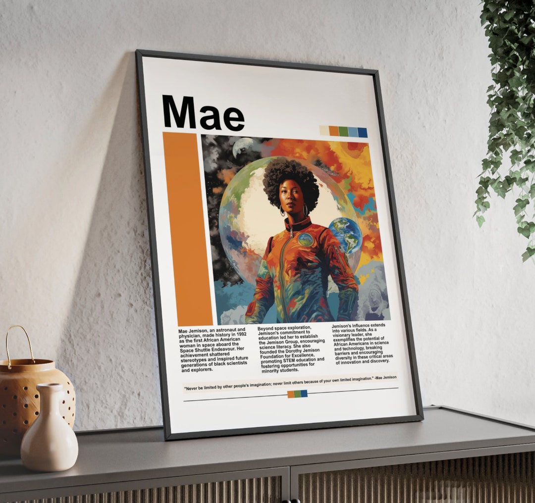 Mae Jemison Digital Art Print | Black History Month Printable | Women's ...