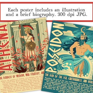 Greek Gods Bulletin Board Set | Greek Mythology Poster Set | Ancient ...