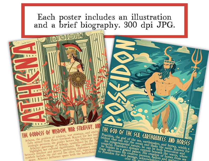 Greek Gods Bulletin Board Set | Greek Mythology Poster Set | Ancient ...