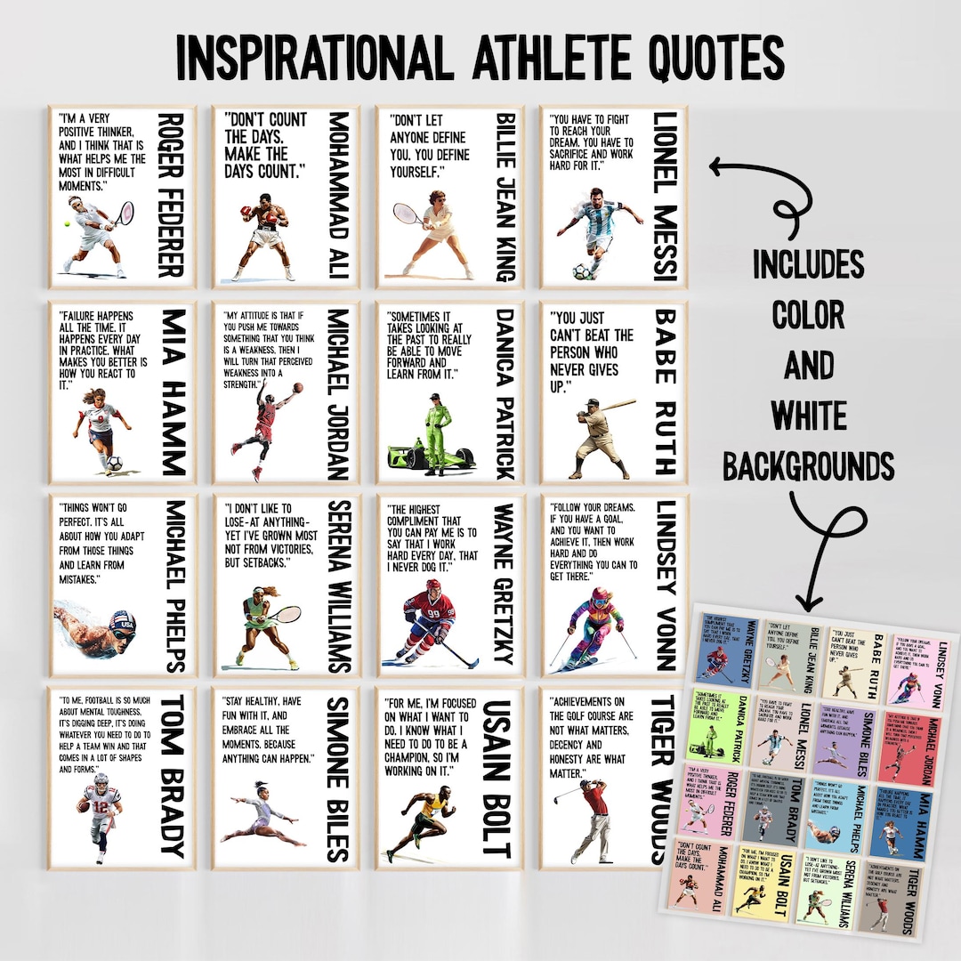 Famous Athletes Bulletin Board Set | Sports Role Models Posters | 16 ...
