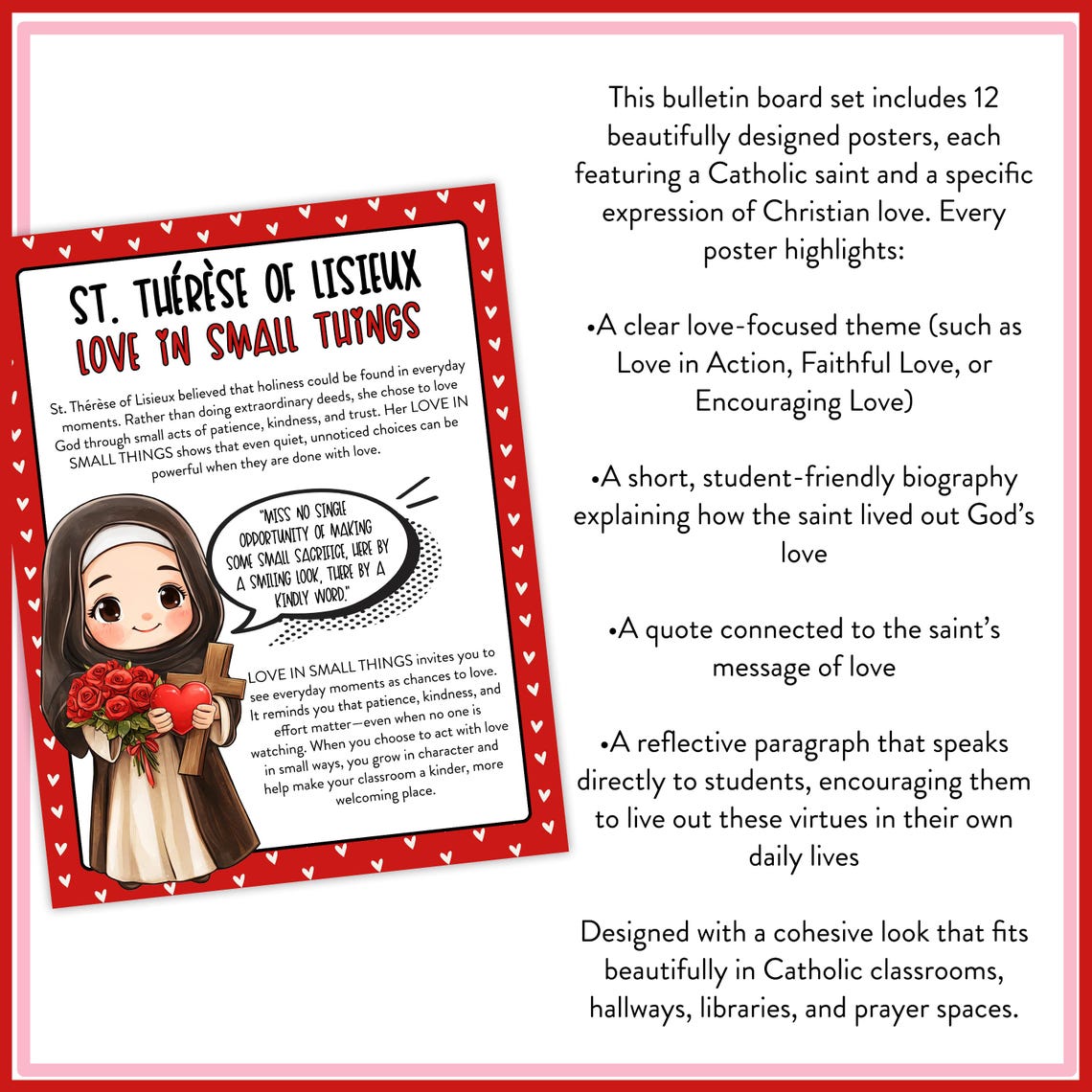 Catholic Saints Valentine Bulletin Board | Saints of Sacred Love Poster ...