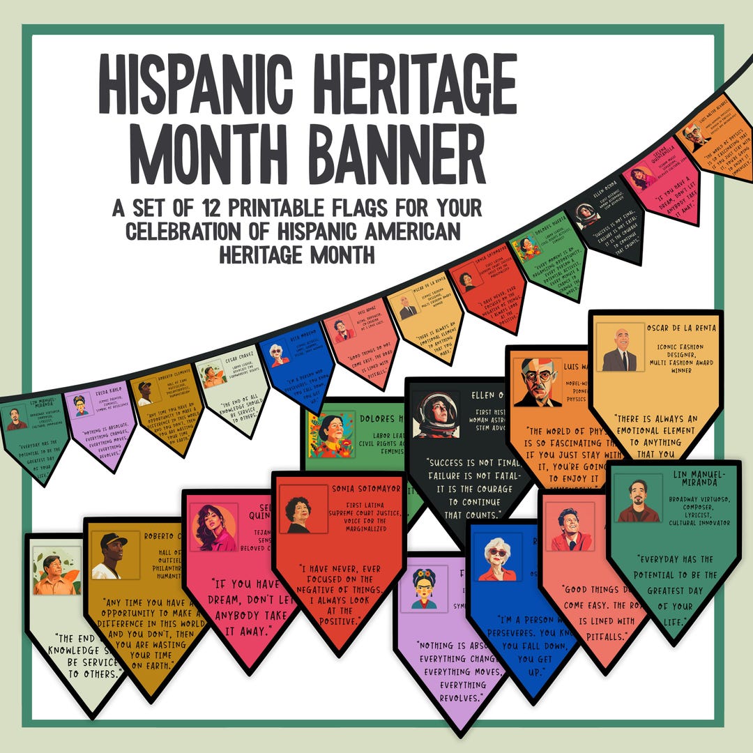 Hispanic American Heritage Month Banner | Hispanic History Classroom ...