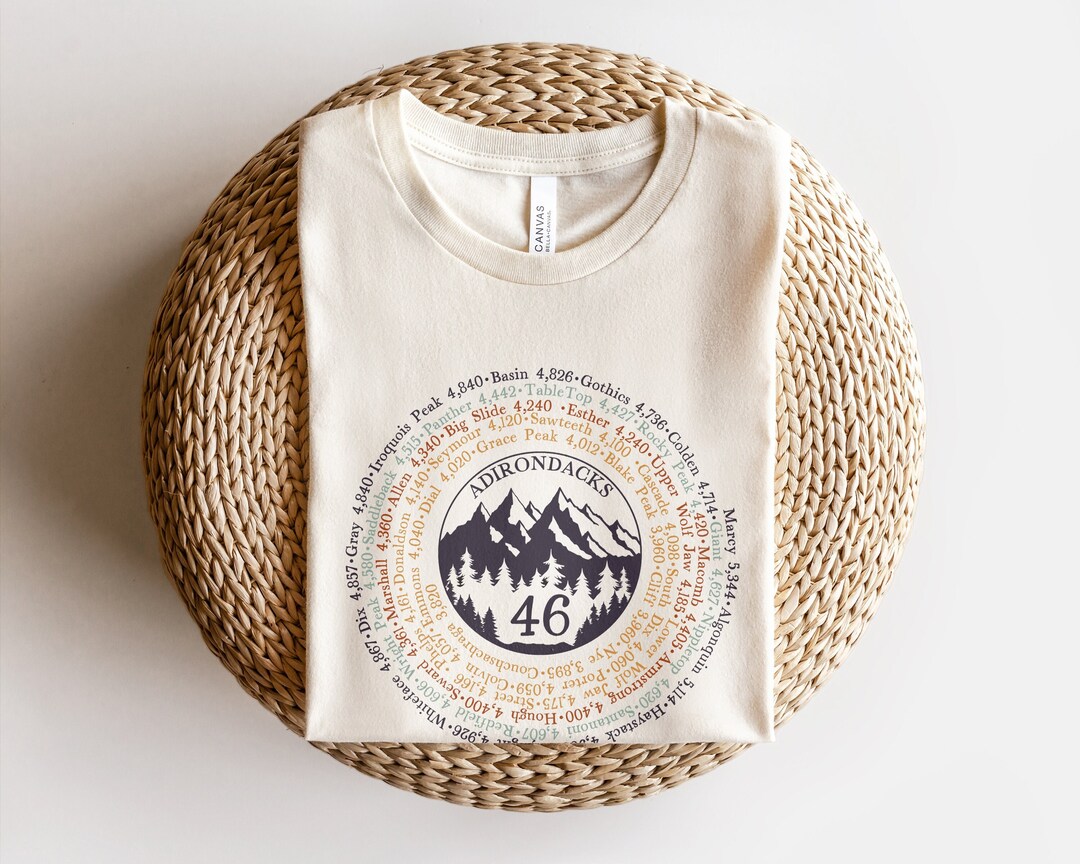 Adirondack 46 High Peak Tshirt | ADK Peaks Mountain Shirt | Adirondacks ...