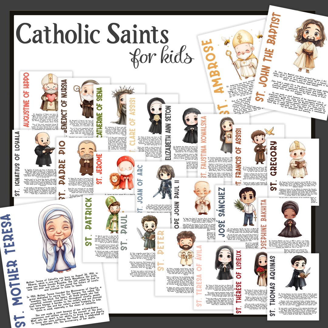Catholic Saints for Kids Bulletin Board | Religious Teacher Saint ...