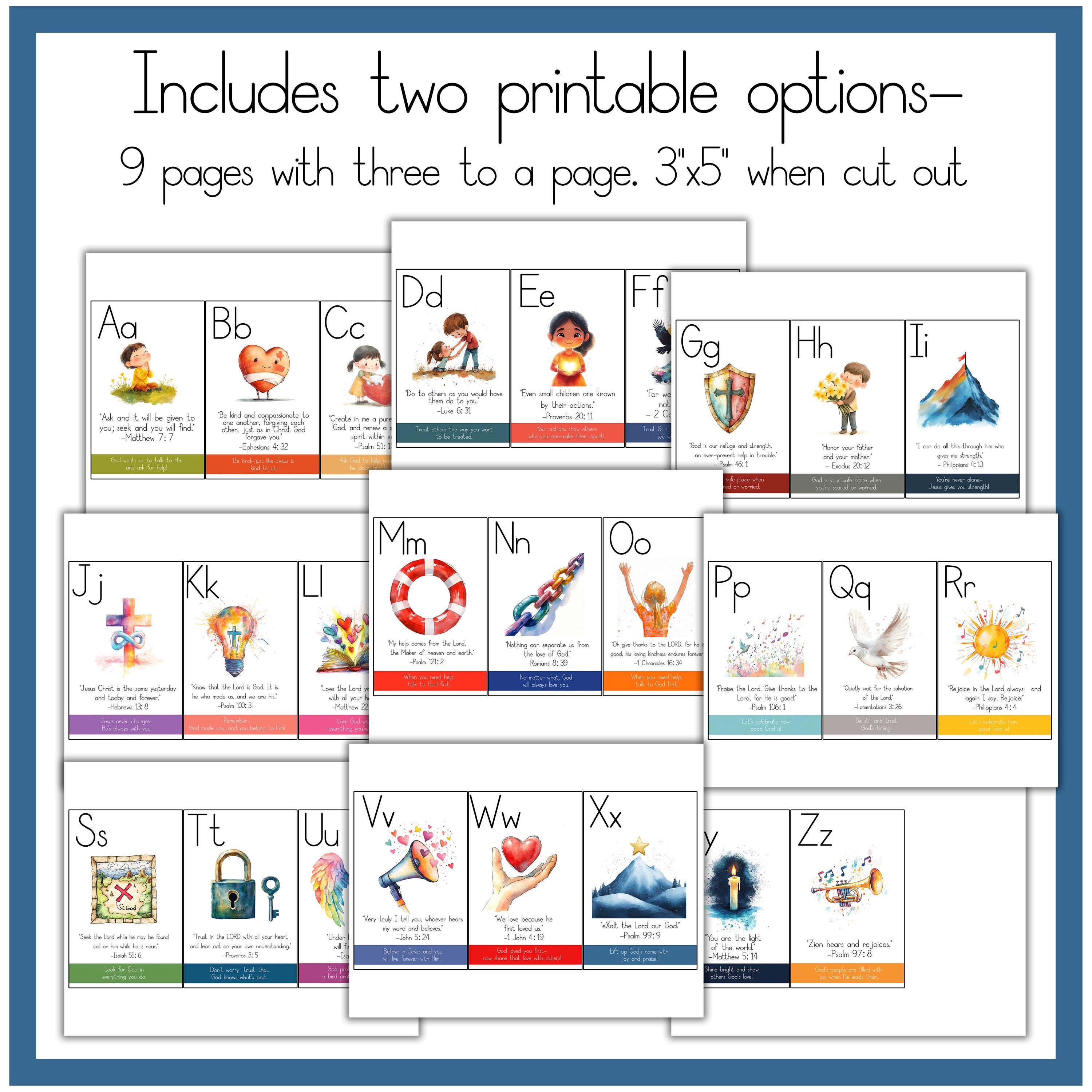 ABC Kids Bible Verse Flash Cards | Printable Scripture Memorization ...