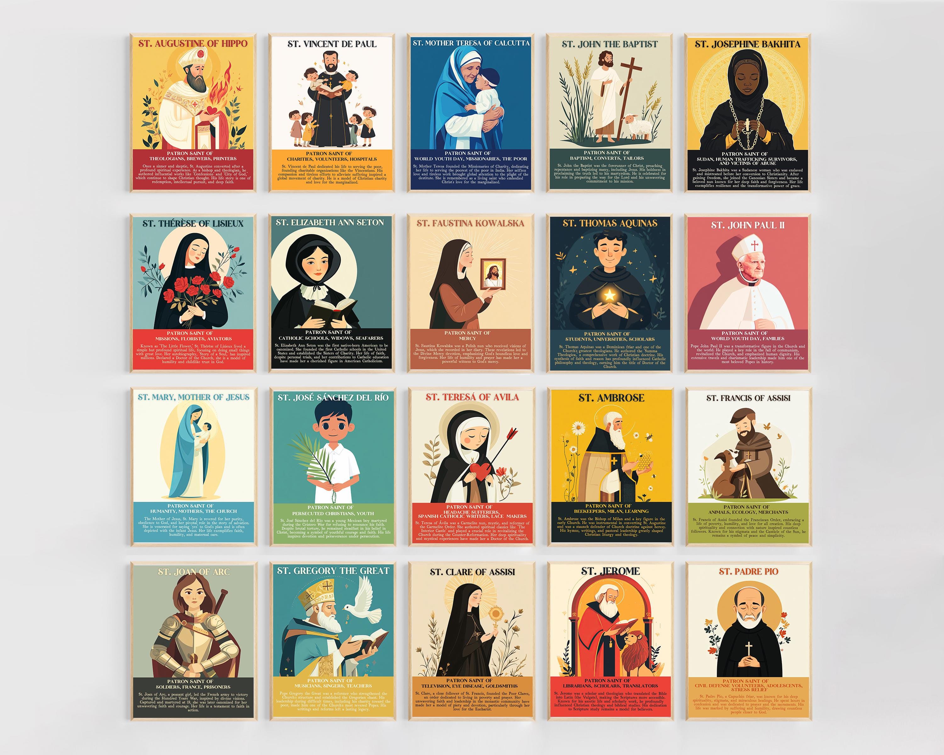 Catholic Saints Poster Set | Religious Teacher Saint Posters | Digital ...