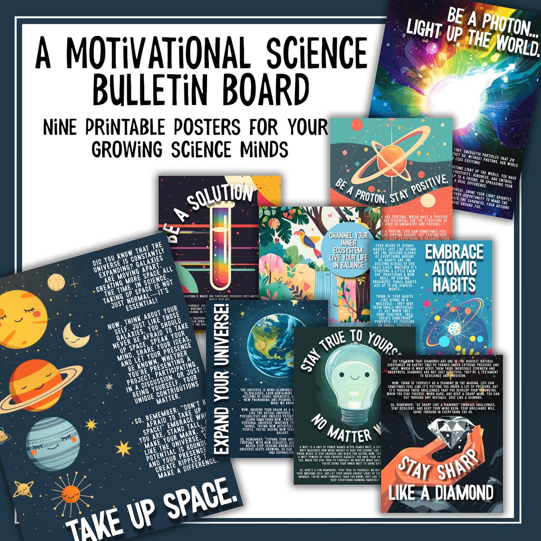 Motivational Science Class Posters | Inspirational Middle School ...