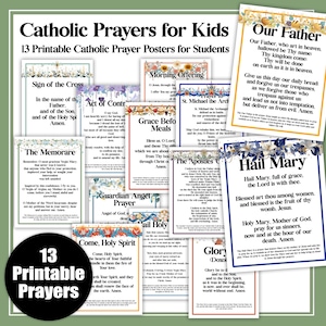 Catholic Prayers for Kids Posters | 13 Printable Prayer Posters for ...
